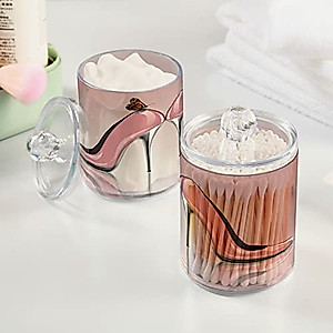 xigua Pink High Heel Shoes Butterfly Qtip Holder Dispenser,2 Pack Storage Canister Clear Plastic Jar with Lids for Cotton Ball,Cotton Swab -- 10 Oz#38