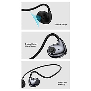 HUYEOOGO Bone Conduction Headphones with MP3 Player, and Bluetooth 5.2, Ideal for Swimming, Running, Cycling, and Gym Workouts. Black Headphones with Microphoneopen Ear Headphones