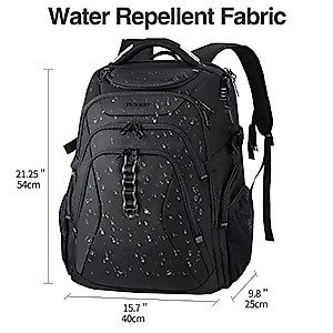KROSER Travel Laptop Backpack 18.4 Inch XXXL Gaming Backpack with Hard Shell Saferoom RFID Pockets Water-Repellent Business College Daypack Stylish Laptop Bag for Men/Women-Black…