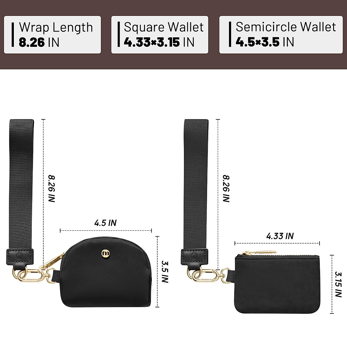Keychain Wallet Mini Zip Around Wristlet Wallets for Women Detachable Dual Pouch Wristlet Portable Coin Purse Small Wallets
