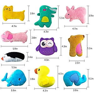 AWOOF Puppy Toys, 10 Pack Cute Puppy Plush Chew Squeaky Dog Toys for Boredom, Puppy Teething Toys for Medium to Small Dogs