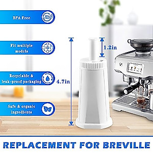 Replacement Filter for Breville Barista Express Barista Pro Barista Touch Oracle Touch Claro Swiss, 4 Pack Breville Espresso Machine Water Filter, Compatible with Breville BES880 BES878 BES990 BES980