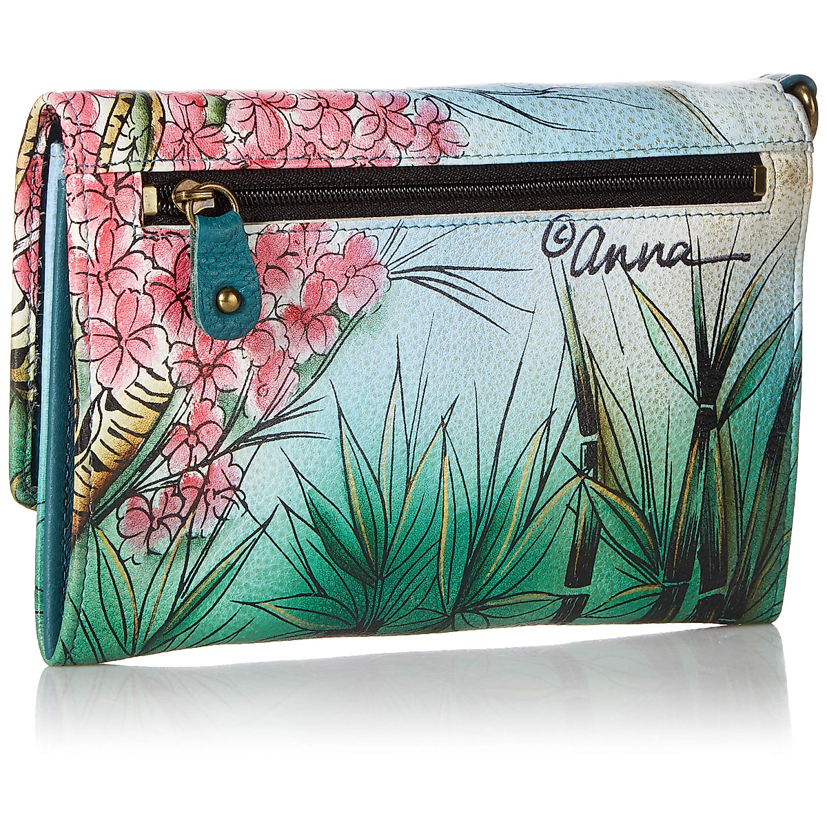 Anna by Anuschka Hand Painted Women’s Genuine Leather - Vintage Wristlet Clutch - Lovable Pandas