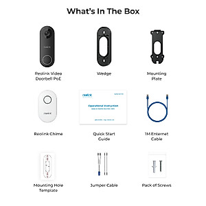 REOLINK Video Doorbell PoE Camera – 180 Degree Diagonal, 5MP IP Security Camera Outdoor with Chime V2, 2-Way Talk, Plug & Play, Secured Local Storage, No Monthly Fee