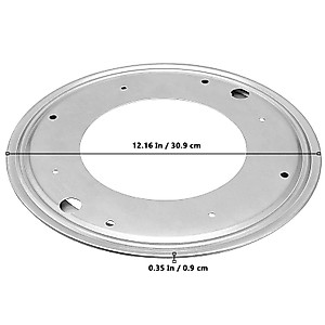 MUKLEI 4 Pack 12 Inches Lazy Susan Hardware, 5/16 Thick Rotating Bearing Plate with Cork and Screws, Galvanized Steel Swivel Turntable Bearings for Table, Book Case, Fruit Tray, Silver