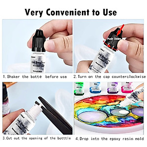 Alcohol Ink Set – 48 Bottles Vibrant Colors High Concentrated Alcohol-Based Ink, Concentrated Epoxy Resin Paint Colour Dye, Great for Painting,Resin Petri Dish, Coaster,Tumbler Cup Making,(10ml Each)