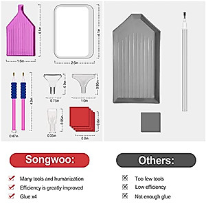 songwoo 4 Pack Diamond Painting Kits for Adults Kids Beginners - Upgraded Cuttable Full Drill Round Gem 5D DIY Diamond Art Kits Gifts for Home Wall Decor - Cartoon