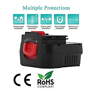 3.6Ah HPB14 Replacement Battery Compatible with Black and Decker 14.4V Battery Firestorm FSB14 FS140BX 499936-34 499936-35 A14 A144EX A1714 BD1444L HPD14K-2 Cordless Power Tool