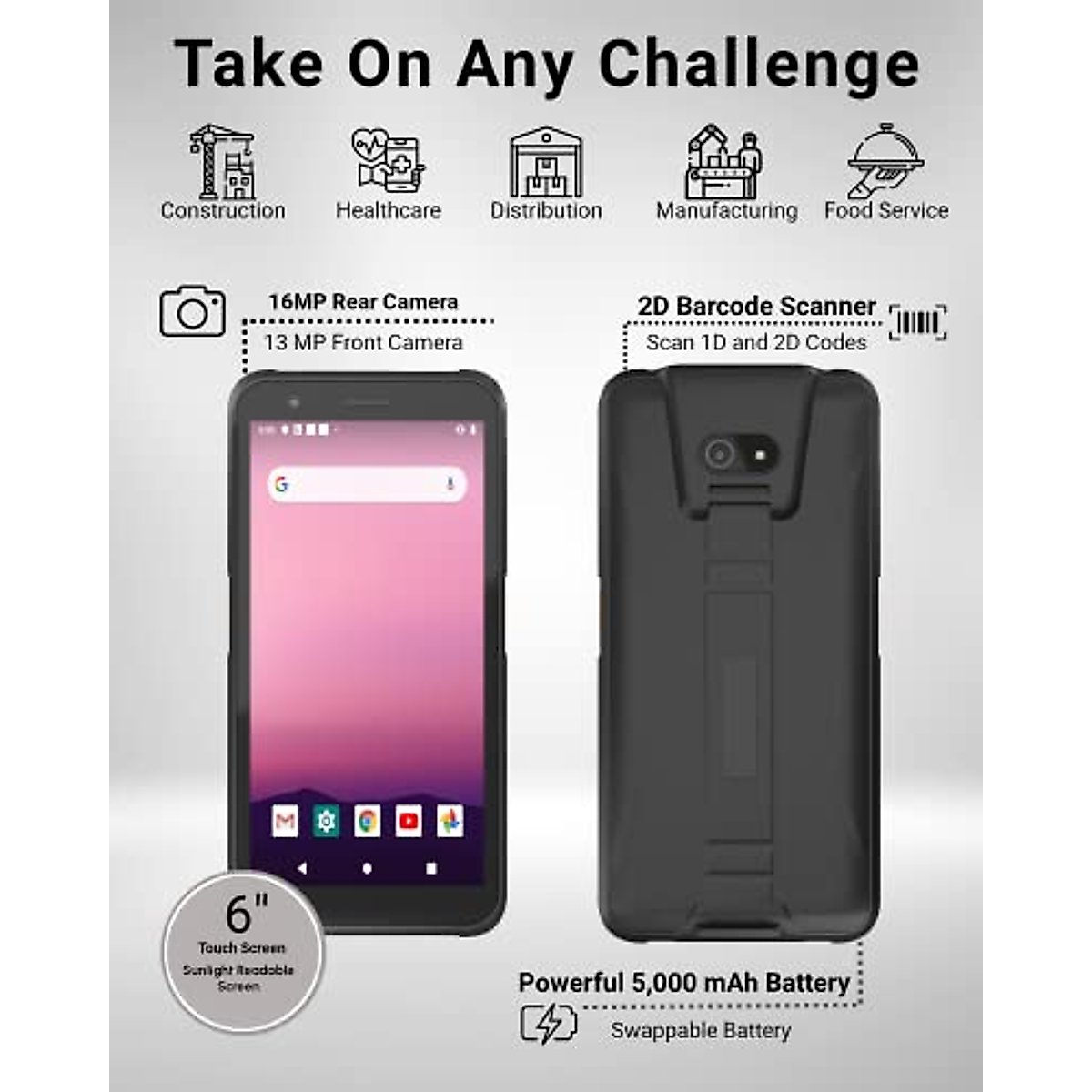 Minno Apex 6" Rugged Android Handheld Tablet with Scanner (6")