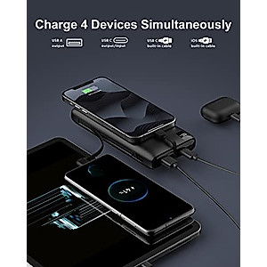 IXNINE Power Bank 26800mAh Portable Charger 18W PD USB C External Battery Pack with 4 Fast Charging Outputs Compatible with iPhone Samsung Tablet