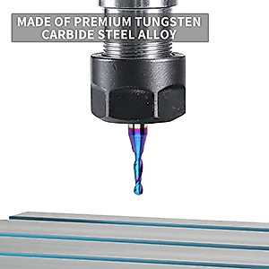 EANOSIC Carbide Ball Nose CNC Bit 1/4 Inch Shank, 1/8" Cutting Diameter End Mill Bits Spiral Router Bits Wood Milling Tool with Nano Blue Coating for Carving Engraving