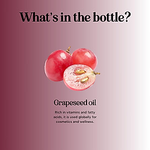 Pure Cold Pressed Grapeseed Oil - Hydrating Grapeseed Oil for Hair Skin and Nails Plus Carrier Oil for Essential Oils Mixing - Pure Grapeseed Oil for Skin Beauty DIYs and Facial Skin Care Products