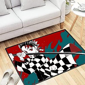 Anime Rug Popular Anime Area Rugs Slip Stain Resistant Soft Carpet for Boys Girls Gaming Desk Home Decor Non-Slip Doormats (16x24 Inches)