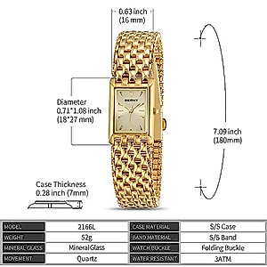 BERNY Gold Watches for Women Ladies Wrist Quartz Watches Stainless Steel Band Womens Gold Watch Small Luxury Casual Fashion Bracelet (Gold Dial)