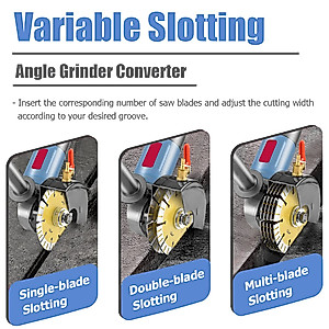 Mesee Angle Grinder to Grooving Machine Adapter, M14 Thread Quick Change Slotter Adapter Conversion Head Angle Grinder Variable Slotting Machine Converter Tool Accessory - Silver