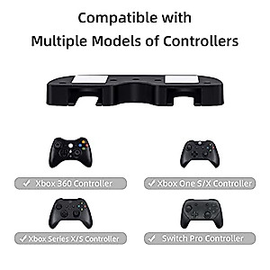 Mcbazel Under Desk Mount for Xbox Series X/S, Xbox One X/S, Xbox Elite 1/2, Xbox One, Xbox 360, Switch Pro Controller, Table Stand Holder Compatible with Xbox and Switch Pro Controller - Black