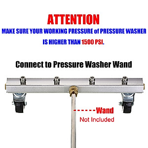 M MINGLE 14'' Pressure Washer Surface Cleaner Attachment, Pressure Washer Undercarriage Cleaner, Under Car Wash