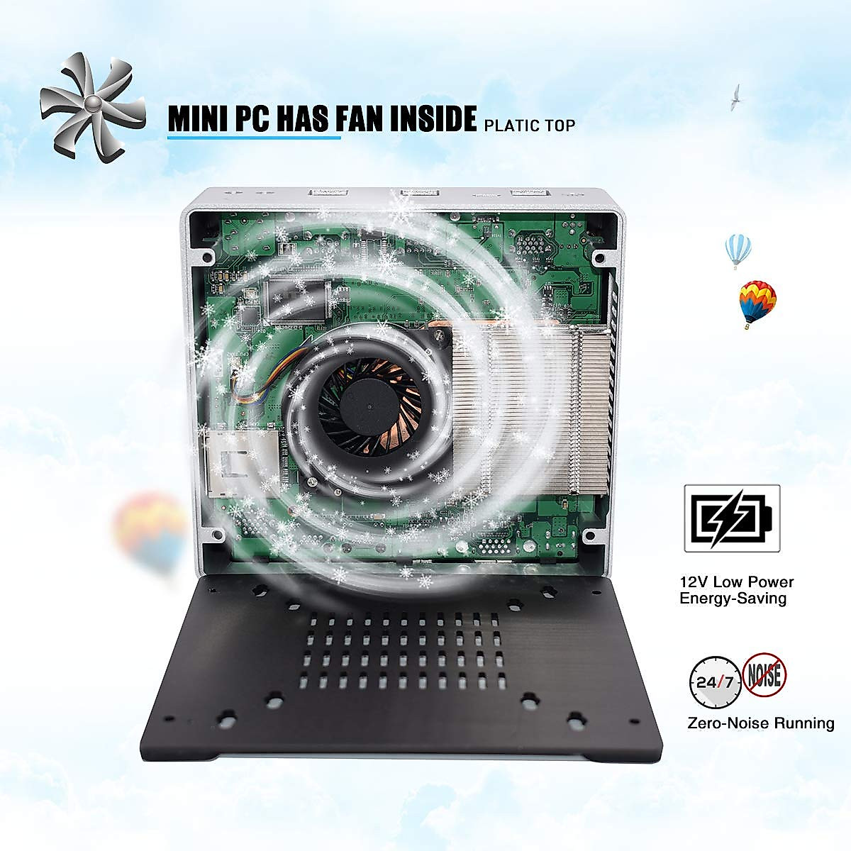 WEIDIAN i7 Mini PC 10th Gen Intel Core i7-10510U, 16GB RAM, 512GB SSD, Windows 11, Dual Display Type-C, Gigabit Ethernet, M.2 SSD, 4K HDMI Output