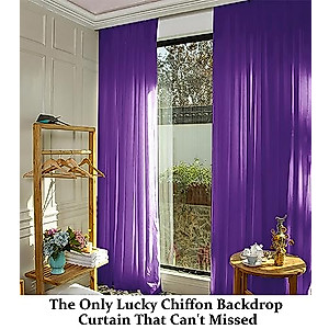 Chiffon Backdrop Curtain 29''x84'' Purple Chiffon Fabric Drapes for Wedding Ceremony 5FTx7FT Chiffon Voile Curtains 2 Panels Photography Backdrop Drapes Party Stage Backdrop (29''x84''x2pcs, Purple)