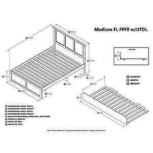 AFI Madison Platform Bed with Footboard & Trundle
