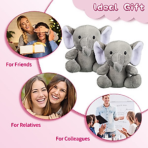 Skylety 4 Pcs Mini Elephant Stuffed Animals Elephant Plush Toys Plush Stuffed Elephant Cute Soft Forest Animals for Baby Shower Boys Girls Elephant Themed Birthday Party Supplies (Grey,4 Inch)