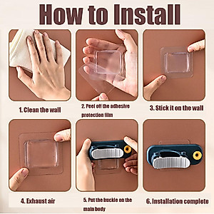 2 PCS Hole-free Mop Hook, 2025 New Wall-mounted Mop Organizer Holder Brush Broom Hanger Storage Rack, Utility Racks with Hooks Hanger for Bathroom Kitchen Office Hanging Brooms and Mops (Orange)