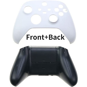Front Faceplate Cover + Back Housing Shell Case for Xbox Series X S Controller Housing Shell Replacement (Clear Red)