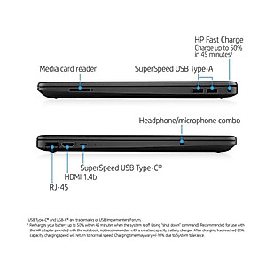 HP Laptop 15, 15.6" FHD Anti-Glare Screen, Celeron N4020 Processor, UHD Graphics, 4GB DDR4 RAM, 128GB SSD, Webcam, Type-C RJ-45 HDMI, Windows 10 in S