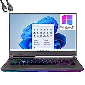 ASUS ROG Strix G15 15.6" 144Hz FHD Gaming Laptop, 8-Core AMD Ryzen 7 4800H (Beat i7-10700), 32GB DDR4 RAM, 2TB PCIe SSD, GeForce RTX 3060 6GB, WiFi 6, RGB Backlit KB, Windows 11, BROAG Extension Cable