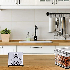 S.B.ARTS Cast Iron Napkin Holder Flat Scroll Collection, Bar Napkin Holder for Tables, Flat Tableware Tissue Holder, Farmhouse Napkin Dispenser, Kitchen Bathroom Bedroom Countertop, Style 3