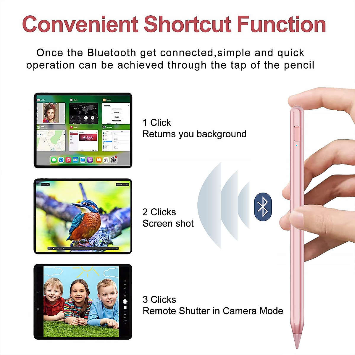 Stylus Pen for iPad 2018-2024 with Palm Rejection, Apple Pencil for Apple iPad 10th/9th/8th/7th/6th Gen, iPad Pro 11/12.9 inch, New iPad Air 2024 11&13-inch(M2) /5th/4th/3th Gen, iPad Mini 6th/5th Gen