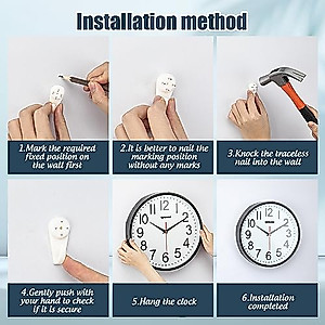 QPEUIM Wall Clock Wall Clocks Silent Non-Ticking Battery Operated Large Easy to Read with Stereoscopic Dial Ultra-Quiet Movement Quartz for Office Classroom School Home Kitchen (10 inches)