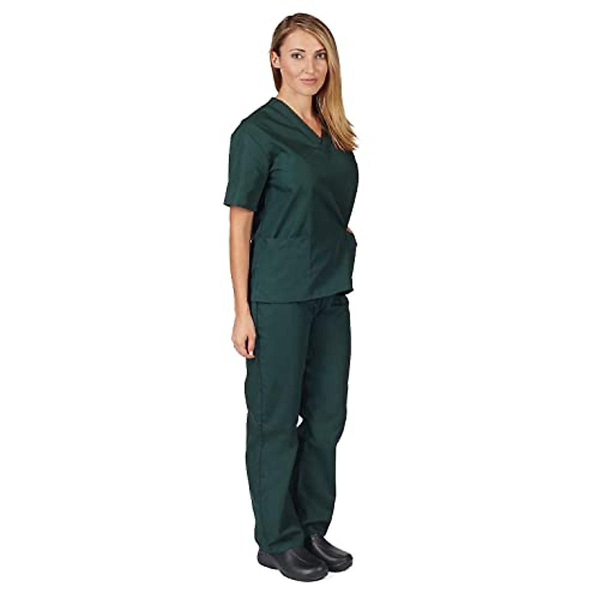 M&M SCRUBS Women Scrub Set Medical Scrub Top and Pants M Hunter Green