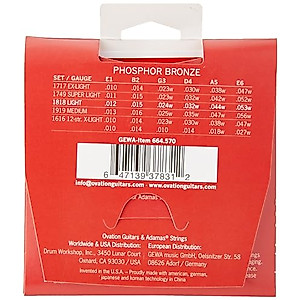 Adamas Acoustic Guitar Strings Historic Reissue Phosphor Bronze Light, Strings for Classical Guitar (premium guitar strings, single string assortment, high copper content, eco-friendly packaging)