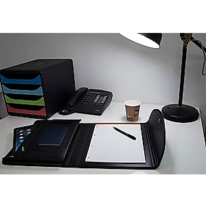 Exacompta - Ref 55834E - Exactive - Conference Folder - 25.5 x 33cm in Size, Suitable for A4 Documents, 13 Customisable Tabs, Writing Pad Supplied - Black