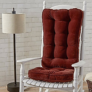 Greendale Home Fashions Jumbo Rocking Chair Cushion Set Hyatt Fabric, Burgundy