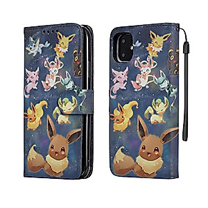 Phone Case Compatible with Samsung Galaxy Note 10 Plus Case Anime Design Animation Cartoon Folio Flip Wallet PU Leather Case for Samsung Galaxy Note 10 Plus (with Cute Kawaii Figure Keychain)