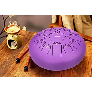 Nanrika Steel Tongue Drum, 12 Inch 13 Note,Percussion Instrument, Hand Pan Drum, With Bag, Music Book, Drumstick and Finger Cover (Lavender)
