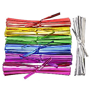 Mini Skater 700pcs 4" Metallic Twist Ties - Colored (7 Colors)