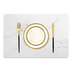 HCFQ Stone Drying Mat for Kitchen Counter,Quick Drying Diatomaceous Earth for Tableware Mat,18x14in Ultra Absorbent Fast Dry Non-Slip Heat Resistant Eco-Friendly Stone Dish Drying Mat( Marble Pattern)