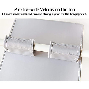 sunyou Hanging Closet Organizer 6 Shelves Cloth Hanging Organizer Foldable with 2 Widen Straps for Clothing, Blankets, Toys(White, 30cm)