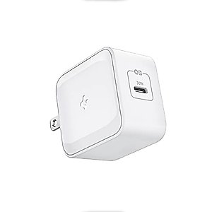USB C Charger, Spigen 30W USB-C Power Adapter, GaN II Compact & Foldable Fast Charging for Pixel 7 Pro 6 MacBook Air iPhone 14 13 Plus Pro Max 12 Mini iPad Pro Galaxy S22 S21 Ultra Plus Note 20