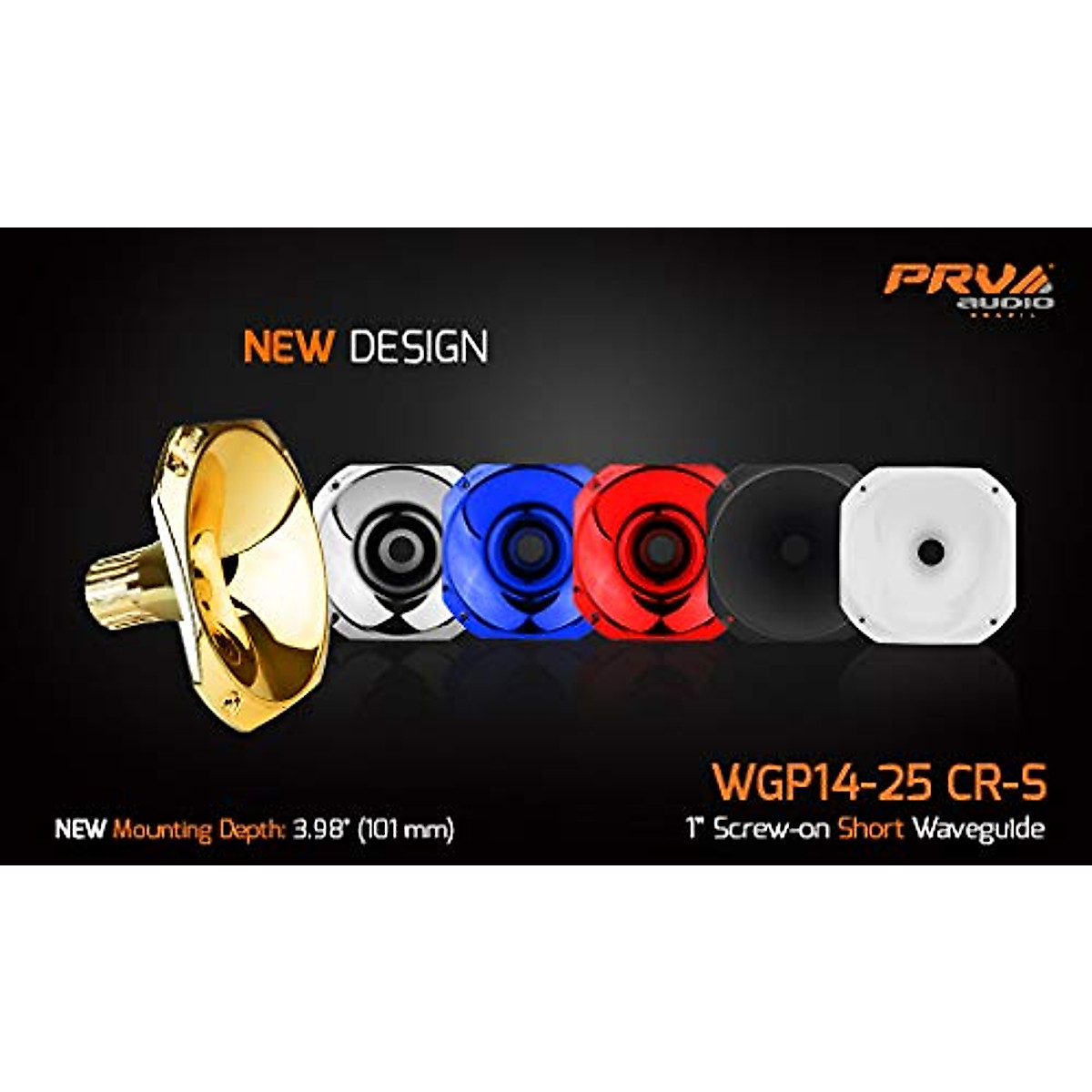 PRV AUDIO WGP14-25 White-S - 1” Exit Horn Screw-On Waveguide - White Short ABS Wave Guide - 45° x 45° Nominal Coverage - Slim Profile Waveguide (Single)