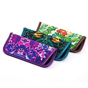 TRIUMPH VISION Eye Glass Case Small Size for Reading Glasses, Light Neoprene Slim Sleeve for Eyeglasses Flowers Soft Glasses Case Anti Scartch…