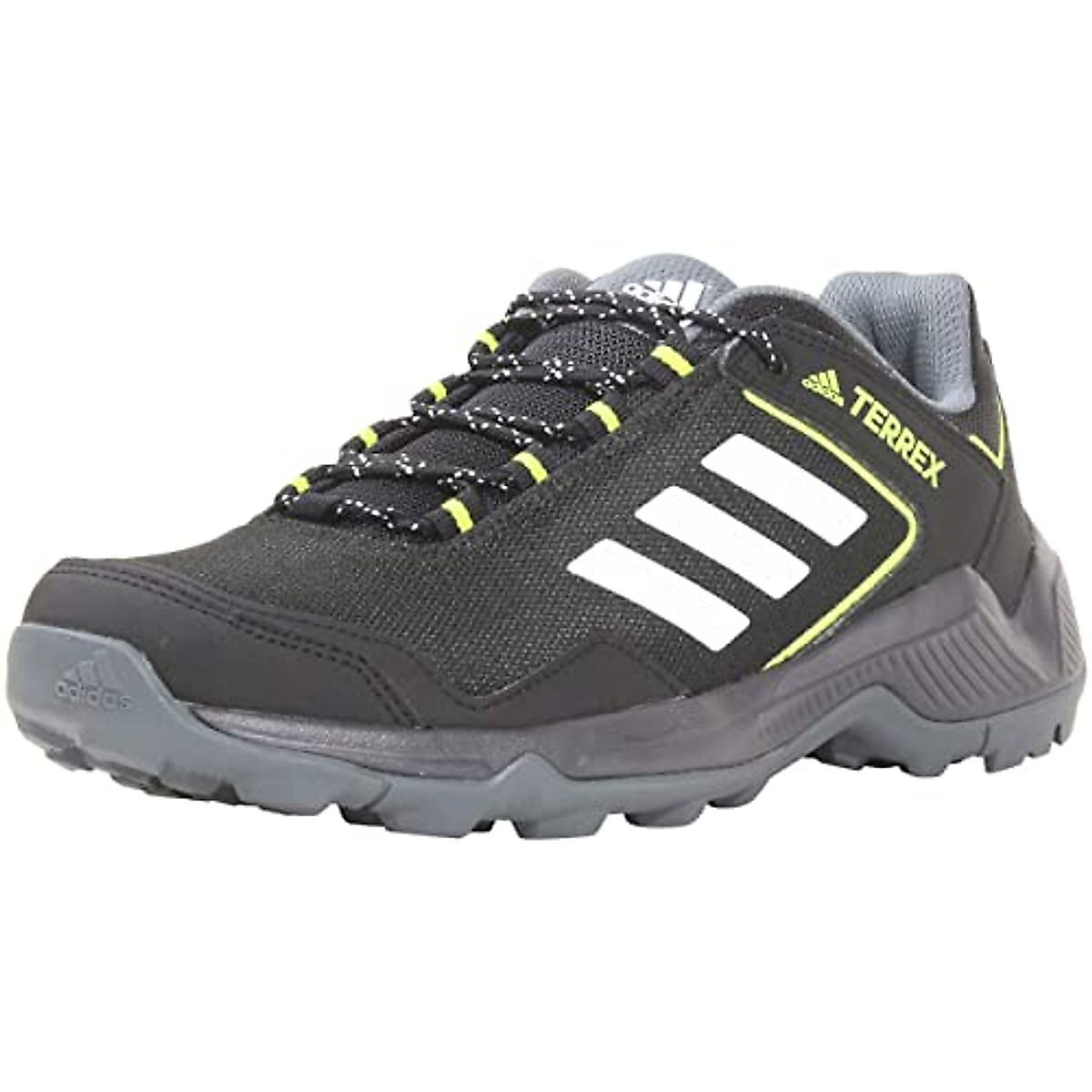 adidas Men's Terrex Eastrail Hiking Boot, Black/White/Solar Yellow, 8.5
