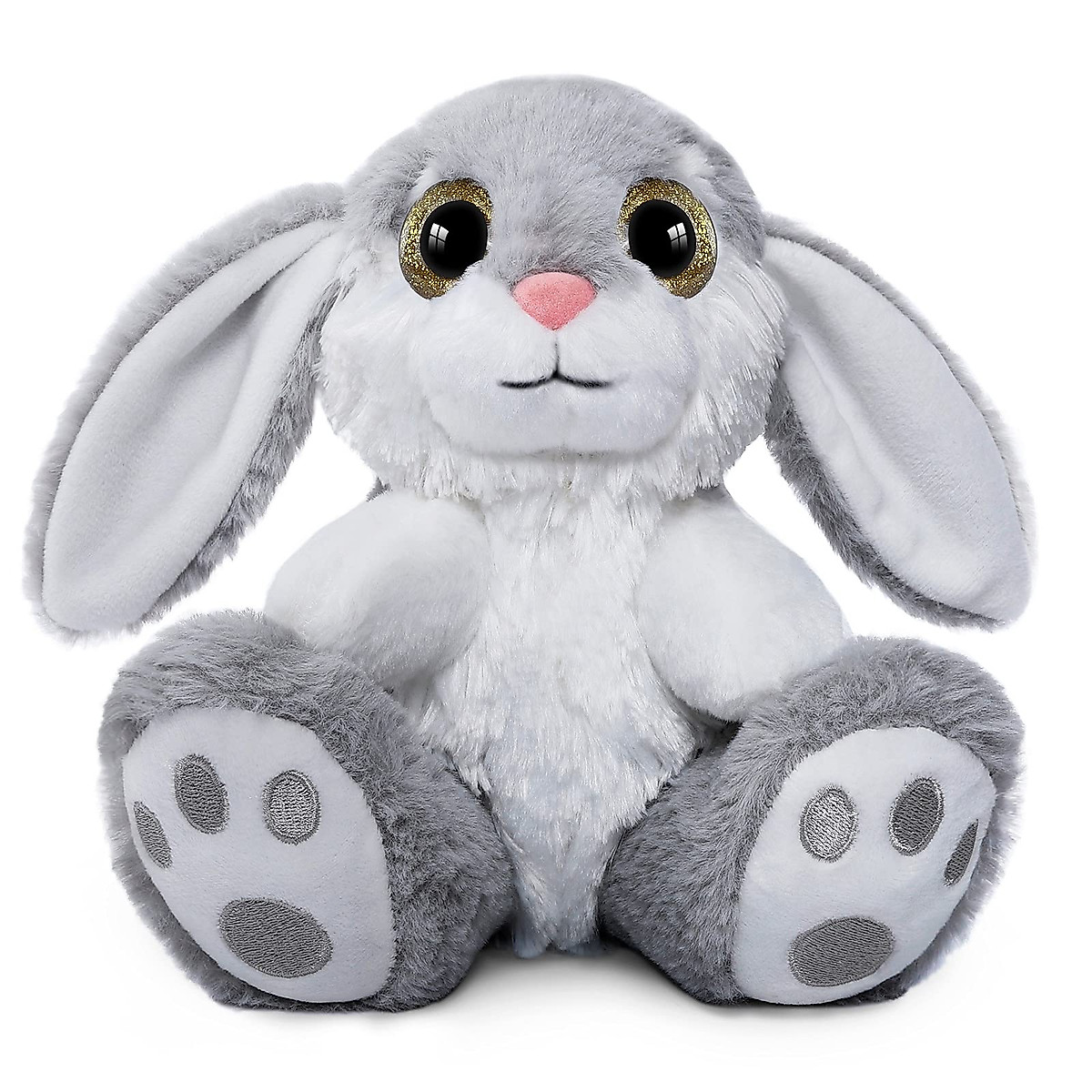 Nleio Bunny Rabbit Stuffed Animal, 8.5" Bunny Plush with Floppy Ears, Huggable & Washable, Baby Stuffed Animals Plush Toy for Girls Boys Kids Friends Easter Birthday Gifts (Gray)