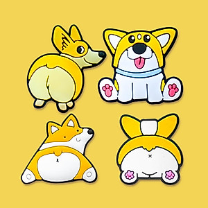 pocpockets 12Pcs Corgi Shoe Charms for Clog, Cute Puppy Dog Charms Decoration for Women Adults (Corgi)