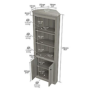 Inval Corner Bookshelf, Smoke Oak