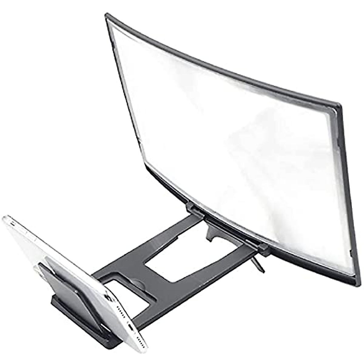 GUAGLL 12'' Screen Magnifier, 3D Curve Foldable Mobile Phone Screen Amplifier for Movies Videos Gaming Supports All Smartphones