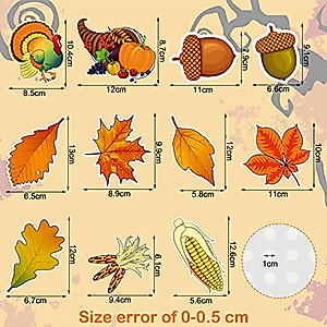 60 Pieces Thanksgiving Fall Autumn Classroom Bulletin Board Decorations Turkey Cutouts Maple Leaves Cutouts Corn Cutouts Acorn Cutouts for Thanksgiving Fall Classroom Wall Chalkboard Decor